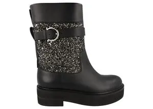 FERRAGAMO Ean Glitter Ankle Boots - Black