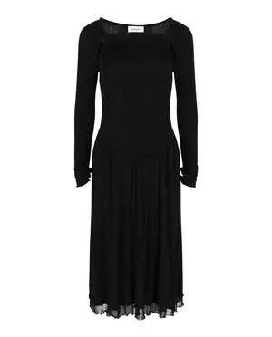 FERRAGAMO Cutout Detailed Midi Dress - Black