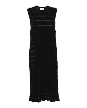 FERRAGAMO Cable Knit Midi Dress - Black