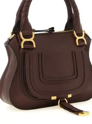 Chloé Marcie Saddle Stitch Handbag - Brown