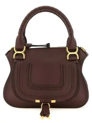 Chloé Marcie Saddle Stitch Handbag - Brown