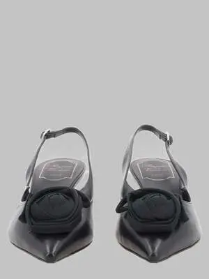 ROGER VIVIER Rose Vivier" Slingback Pumps In Leather - Black