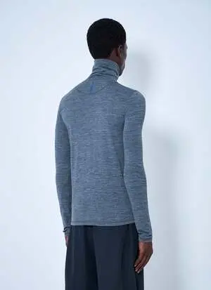 JIL SANDER Half-zip High Neck Long Sleeve Top - Gray