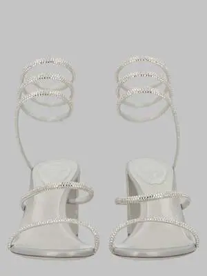 Rene Caovilla Embellished Spiral Sandals - Gray