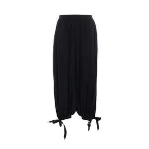 Chloé Fluid Pleated Crepe De Chine Pants - Black