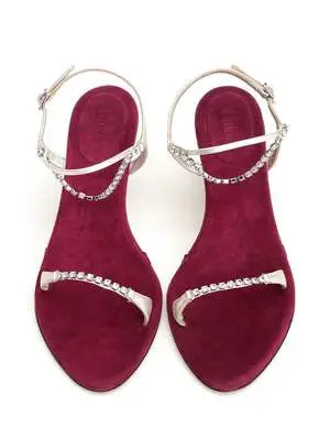 Chloé Zia Heeled Sandals With Rhinestone Embellishments - Purple