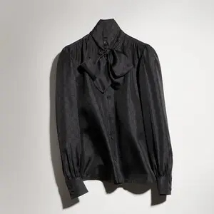 Gucci Printed Silk Twill Shirt With Bow Detail