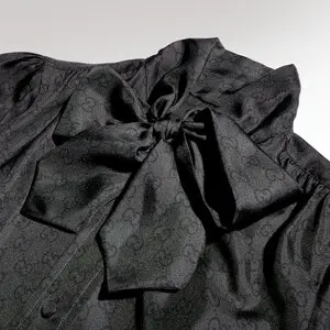 Gucci Printed Silk Twill Shirt With Bow Detail