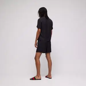 Gucci Gg Silk Jacquard Bowling Shirt - Blue