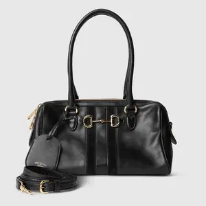 Gucci Medium Boston Bag In Leather - Black