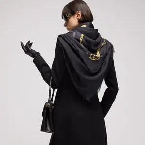 Gucci Gg Wool Silk Jacquard Cape - Black