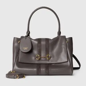 Gucci Paparazzo Medium Top Handle Bag Leather - Grey