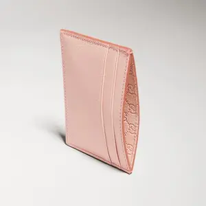 Gucci Card Case With Lettering Leather