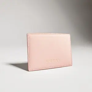 Gucci Card Case With Lettering Leather