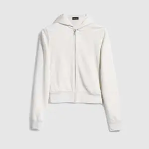 Gucci Cotton Silk Jersey Zip Sweatshirt - White