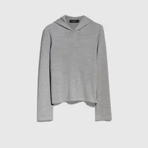 Gucci Wool Silk Blend Hooded Cardigan - Grey