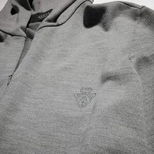 Gucci Wool Silk Blend Hooded Cardigan