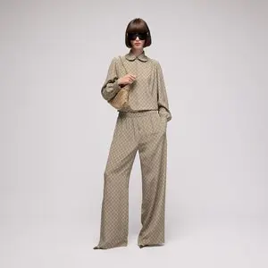 Gucci Printed Silk Crêpe De Chine Shirt With Ruffled Collar