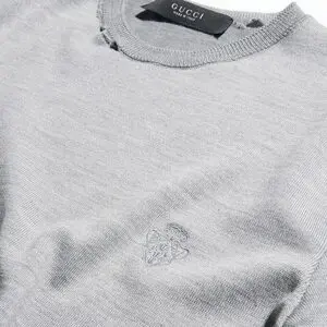 Gucci Cropped Knit Wool Silk Blend T-shirt