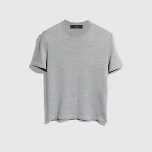 Gucci Cropped Knit Wool Silk Blend T-shirt - Grey