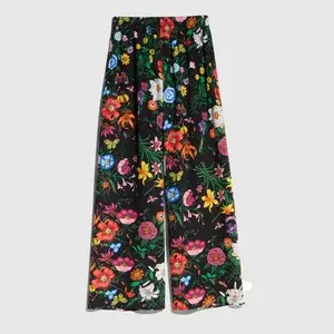 Gucci Printed Silk Leisure Pants - Black