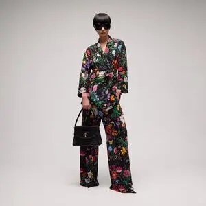 Gucci Printed Silk Leisure Pants - Black