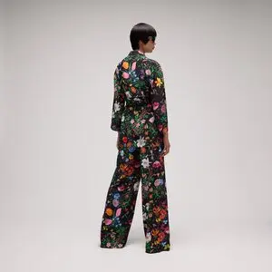 Gucci Printed Silk Leisure Pants - Black