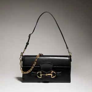 Gucci Horsebit Ristretto Medium Shoulder Bag In Leather