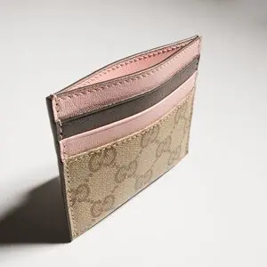 Gucci Zip Card Case With Multicolor Slots Original Gg Fabric