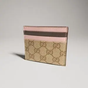 Gucci Zip Card Case With Multicolor Slots Original Gg Fabric