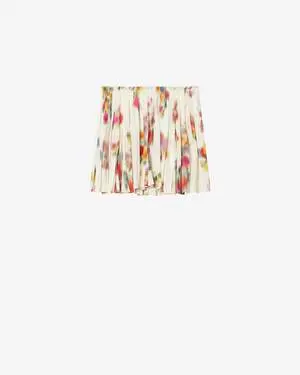 ETOILE Livy Pleated Godet Skirt - Ecru