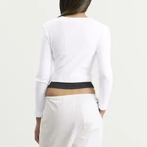LESET Pointelle Crop Cardigan