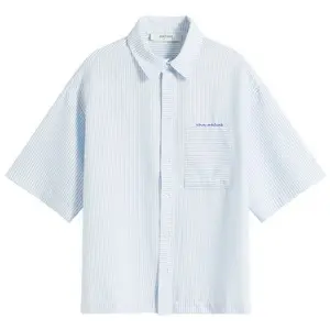 ABOUT:BLANK Seersucker Short Sleeve Shirt - Blue