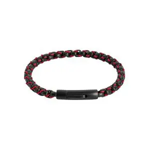 Tateossian Thompson Red Cord Box Chain Bracelet - Red/black
