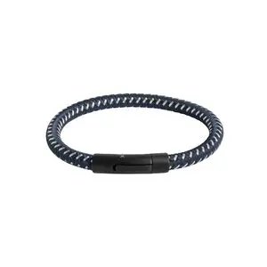 Tateossian Braided Steel Fusion Bracelet - Blue/black