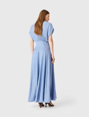 Maje Patterned Jacquard Maxi Dress
