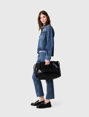 Maje Denim Shirt With Brooches