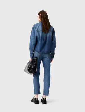 Maje Denim Shirt With Brooches