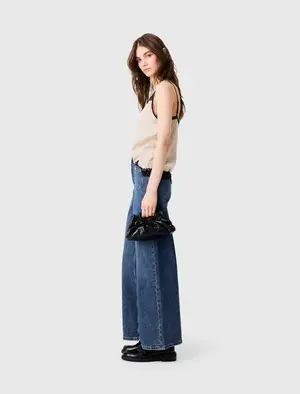 Maje Wide-leg Jeans With Patch Pockets