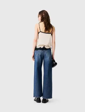 Maje Wide-leg Jeans With Patch Pockets