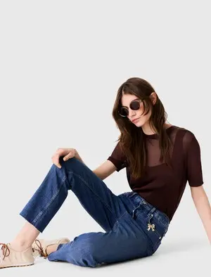 Maje Skinny Jeans With Brooch