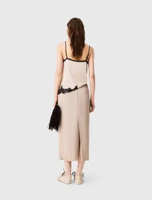 Maje Satin Pencil Skirt