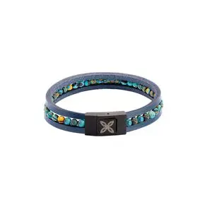 Tateossian Thompson Leather And Bead Bracelet