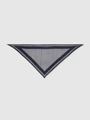 REISS Trinny Wool-silk Stripe Triangle Scarf