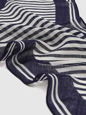 REISS Trinny Wool-silk Stripe Triangle Scarf