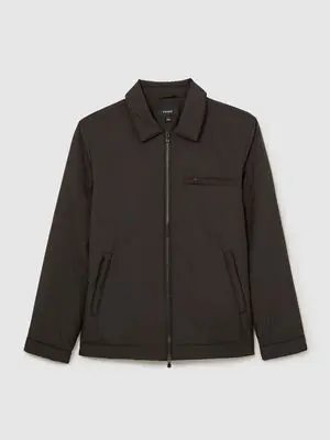 REISS Bernardi Technical Padded Zip-through Jacket - Dark Brown