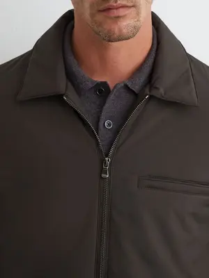 REISS Bernardi Technical Padded Zip-through Jacket - Dark Brown