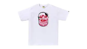 A BATHING APE Abc Camo Paint Can Tee Shirt - White/pink