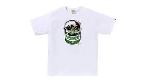 A BATHING APE Abc Camo Paint Can Tee Shirt - White/green