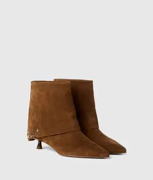 Karl Lagerfeld Pasha Fold-down Suede Ankle Boots